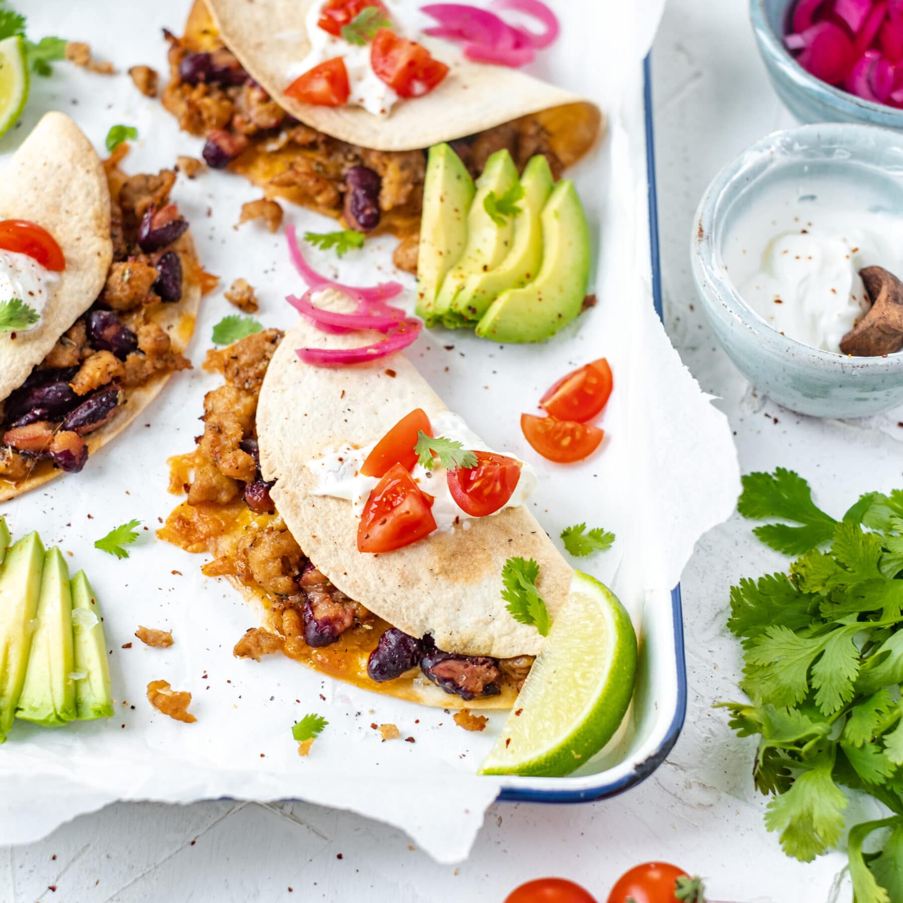 Taco's met kip & cheddar uit de oven