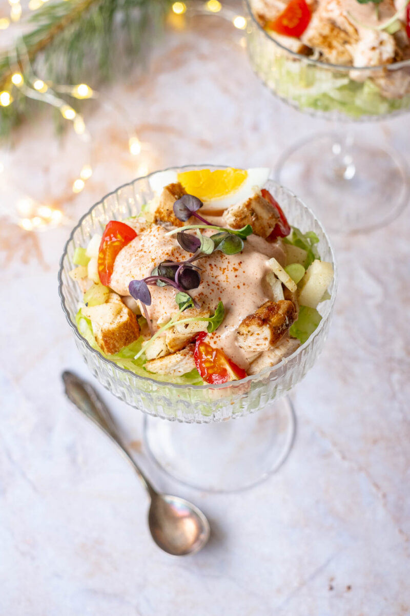 Kipcocktail met appel in een glaasje – Kokerellen