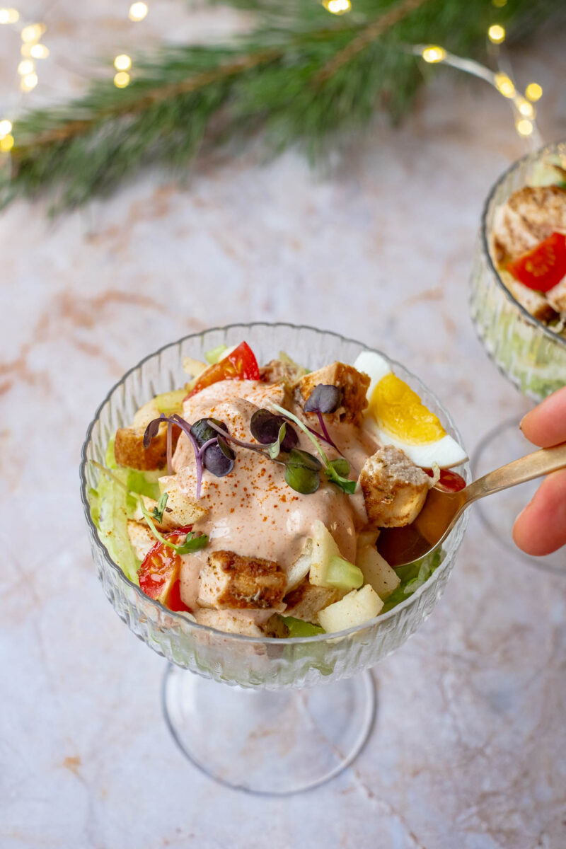 Kipcocktail met appel in een glaasje – Kokerellen